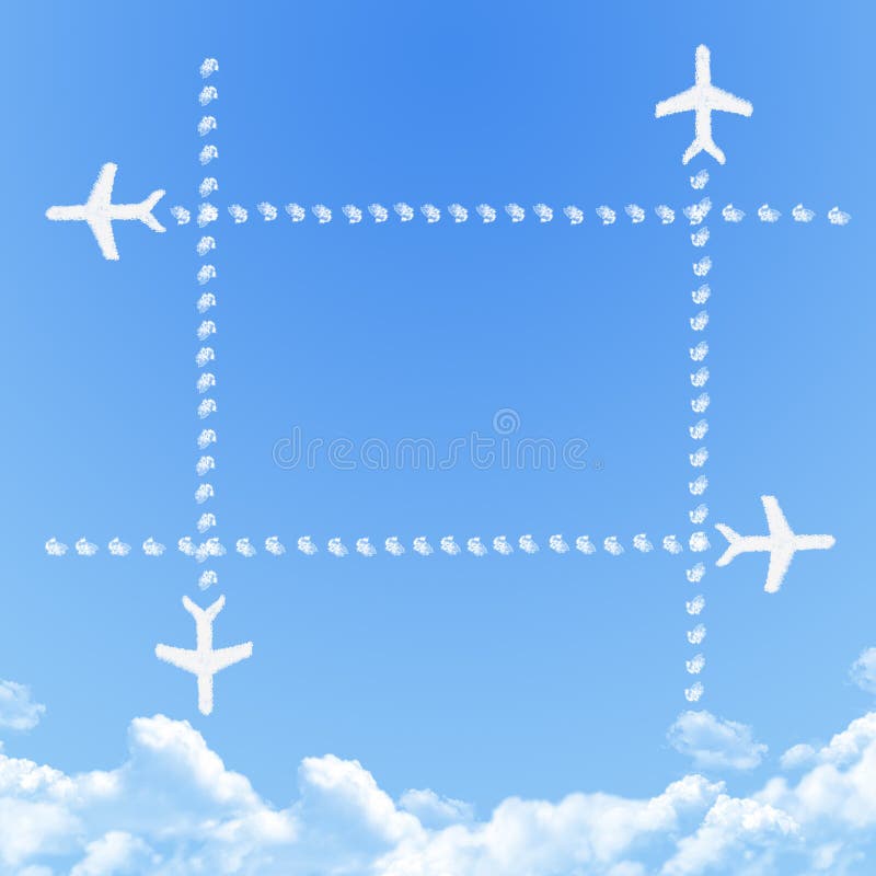 Plane on Cloud Shaped ,dream Concept Stock Illustration - Illustration ...
