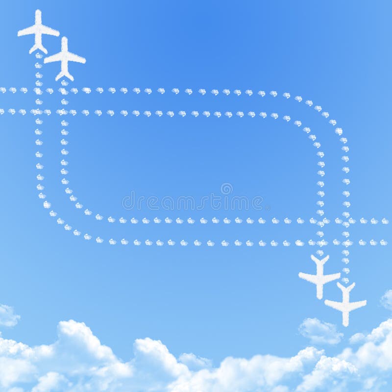 Plane on Cloud Shaped ,dream Concept Stock Illustration - Illustration ...
