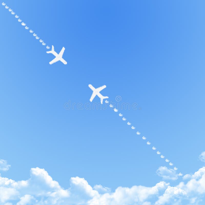 Plane on Cloud Shaped ,dream Concept Stock Illustration - Illustration ...