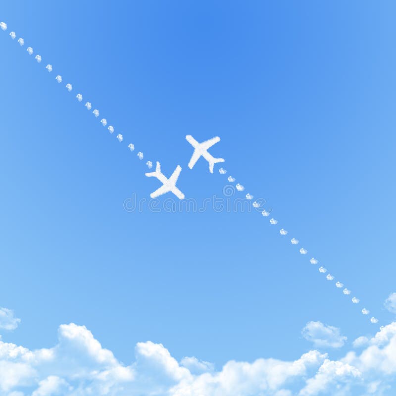 Plane on Cloud Shaped ,dream Concept Stock Illustration - Illustration ...