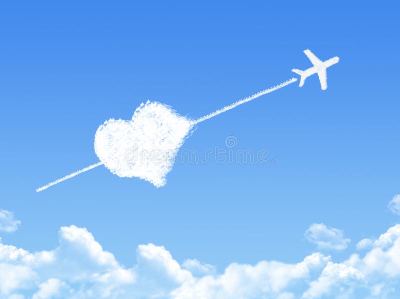 Plane on Cloud Shaped ,dream Concept Stock Illustration - Illustration ...