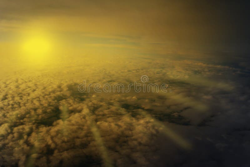 Plane Clouds on the Plane Nature Background Blue Stock Image - Image of ...