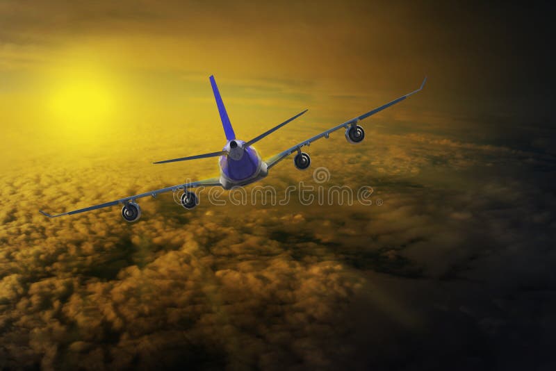 Plane Clouds on the Plane Nature Background Blue Stock Image - Image of ...