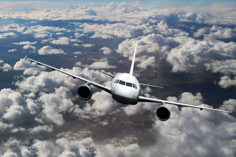 Plane Clouds on the Plane Nature Background Blue Stock Image - Image of ...