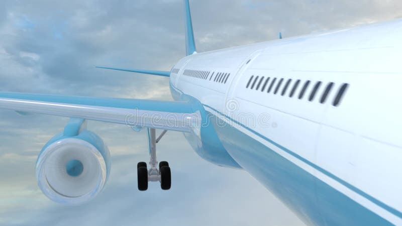 Plane in cloudy sky stock footage. Video of cargo, animation - 258345918