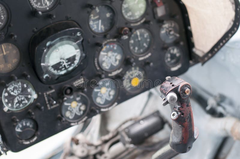 Plane Cockpit, Old Aircraft Stock Image - Image of wheel, view: 54007821