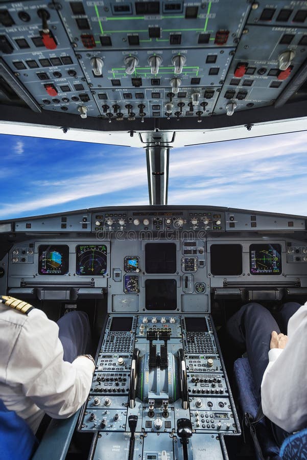 Plane cockpit stock image. Image of airliner, clouds - 46263515