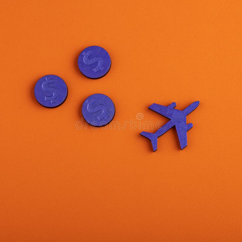 Plane and Coins on a Scale - Business Trip or Vacation by Plane Stock ...