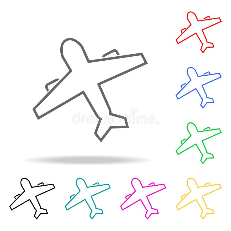 Plane Colored Icons. Element of Sewing Multi Colored Icon for Mobile ...