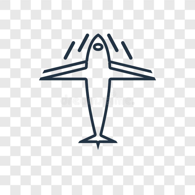 Plane Concept Vector Linear Icon Isolated on Transparent Background ...