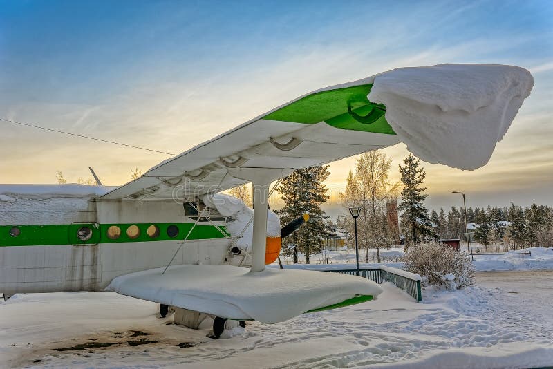 Plane covered snow stock photo. Image of wing, monument - 53160268