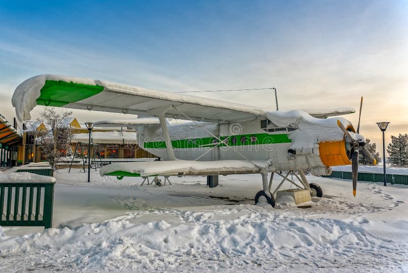 Plane covered snow stock photo. Image of people, propeller - 53162442