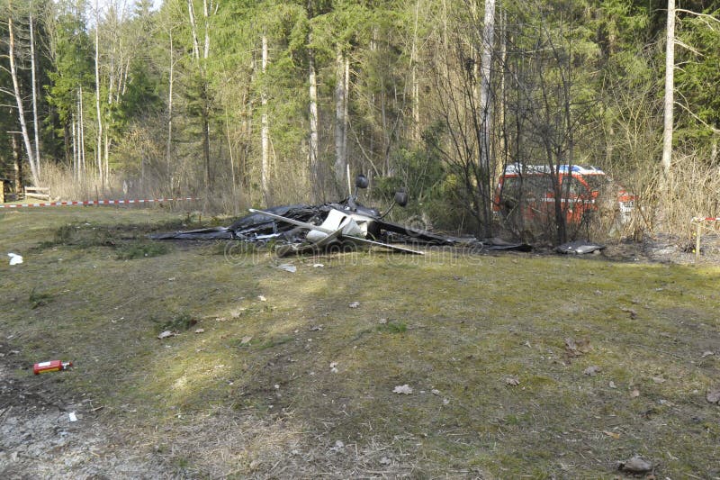 Plane Crash after Technical or Human Error Stock Image - Image of ...