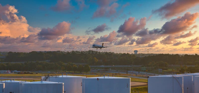 Plane Over Miami stock photo. Image of plane, airport - 13043674