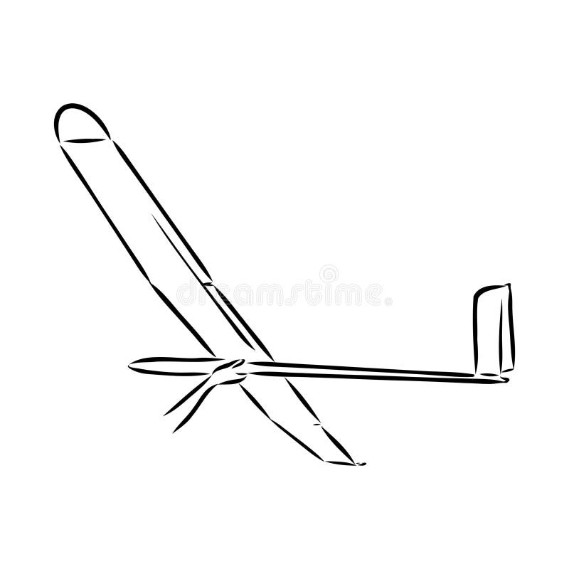 Plane Drawing on White Background, Airplane Model Sports, Vector Sketch ...