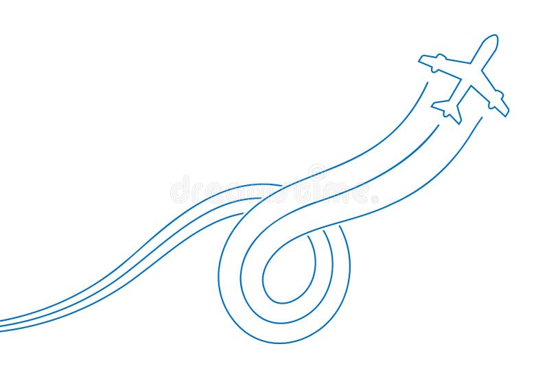 The Plane Draws a Loop in the Sky Stock Vector - Illustration of plane ...
