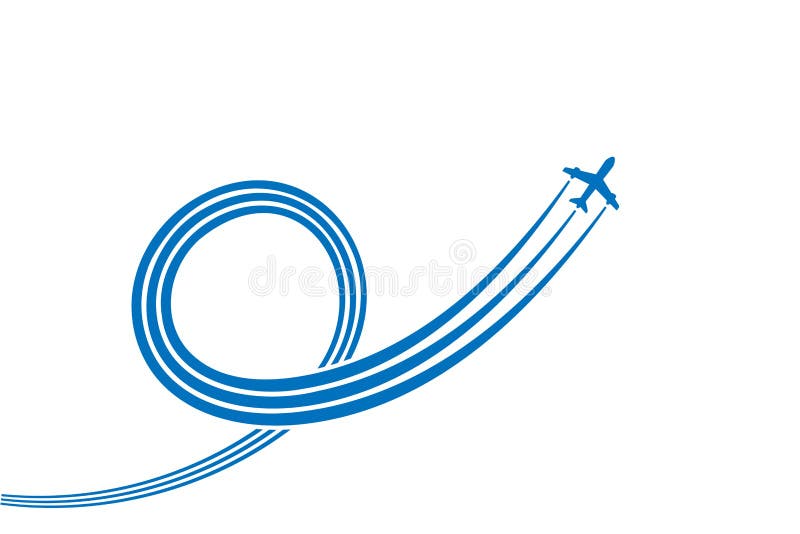 The Plane Draws a Loop in the Sky Stock Vector - Illustration of blue ...