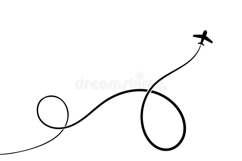 The Plane Draws a Loop in the Sky Stock Vector - Illustration of smoky ...