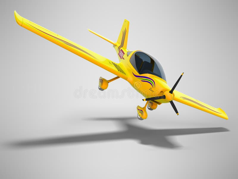Plane for Driving in the Sky 3d Render on Gray Background with Shadow ...