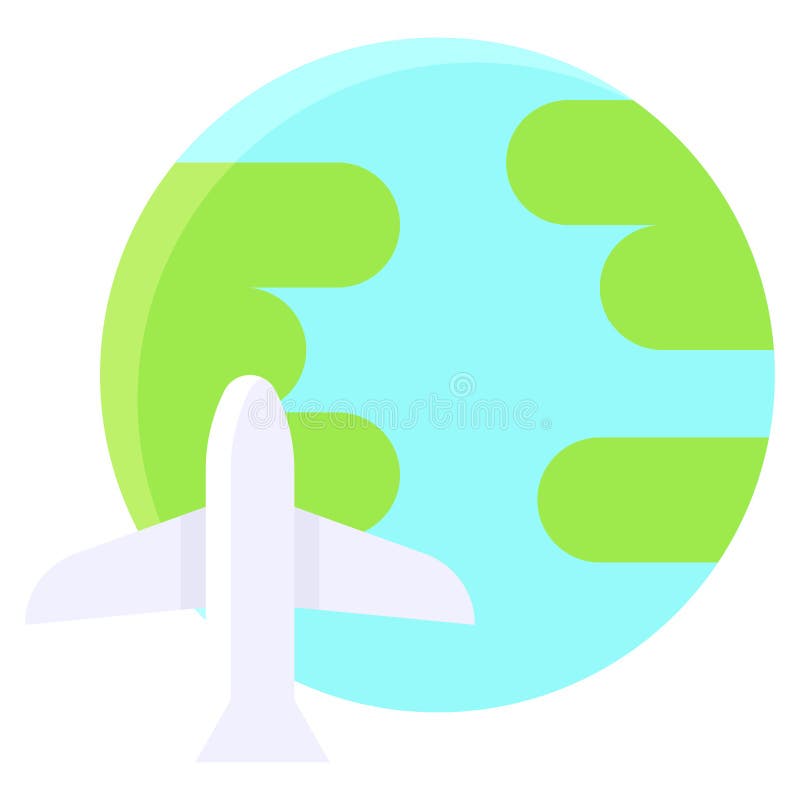 Plane and Earth Icon, Location Map and Navigation Vector Stock Vector ...