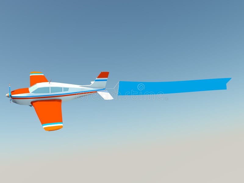 Plane with empty banner stock illustration. Illustration of airplane ...