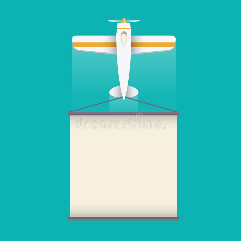 Plane with empty banner stock illustration. Illustration of plane ...