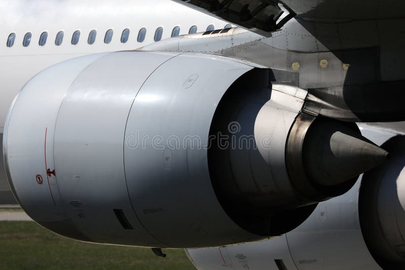 Plane Engine, Close-up View Stock Photo - Image of airplanes, aeroplane ...