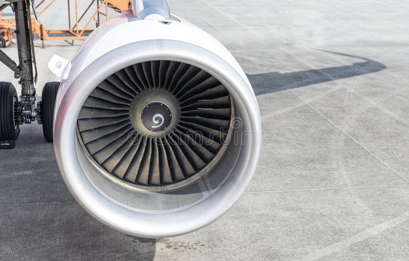 Plane Engine Closeup View - Ready To Take Off Jet Stock Photo - Image ...