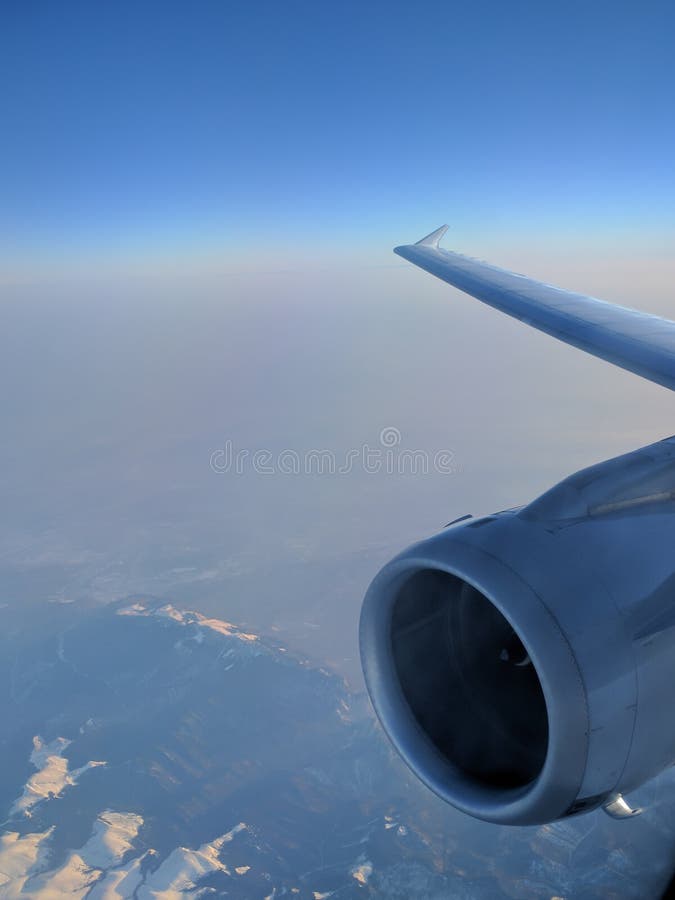 Plane engine, in flight stock photo. Image of morning - 87694742