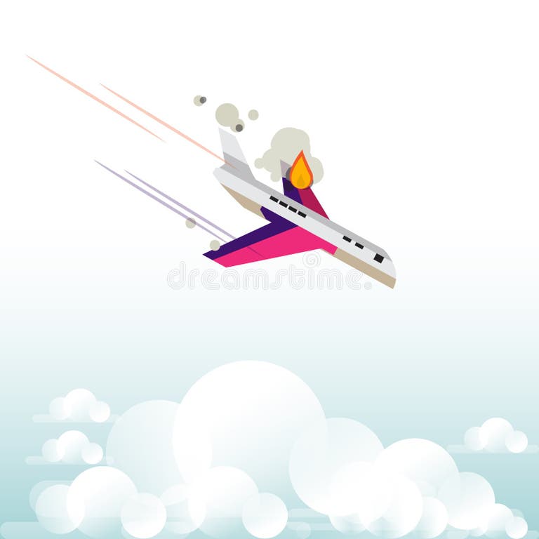 Plane Falling Form the Sky - Stock Illustration - Illustration of ...