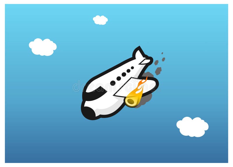 Plane on fire stock illustration. Illustration of fire - 3255656