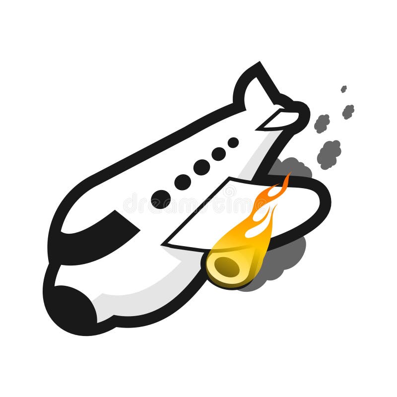 Plane on fire stock illustration. Illustration of aircraft - 3255663