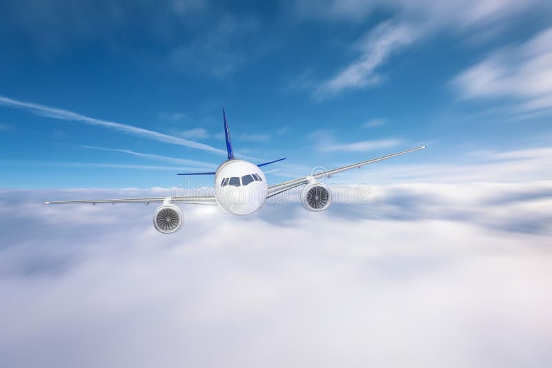 The Plane Flies Low Above the Clouds Stock Image - Image of cooperation ...