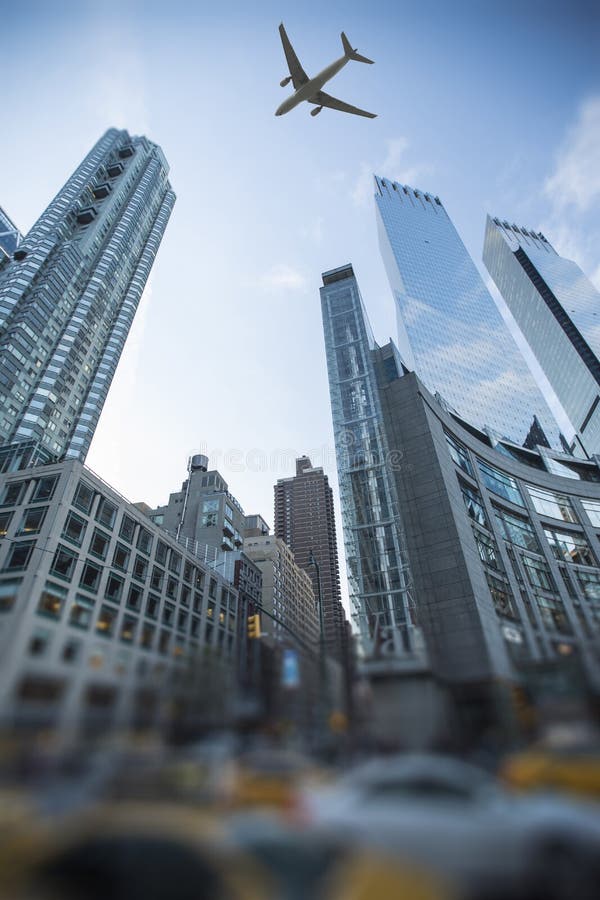 Plane Over Building editorial stock image. Image of mirrored - 70051134