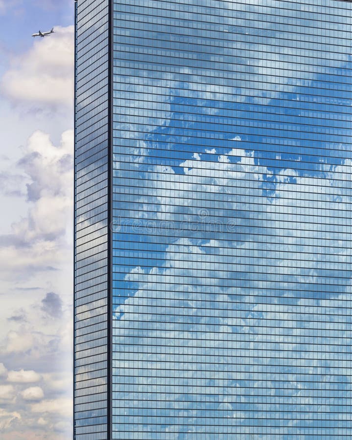 Clouds Reflected in Windows of Modern Office Building Stock Photo ...