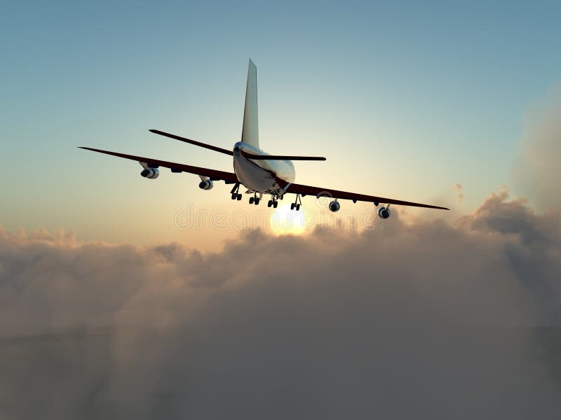 Plane in Flight Over Clouds Stock Image - Image of plane, speed: 7865577