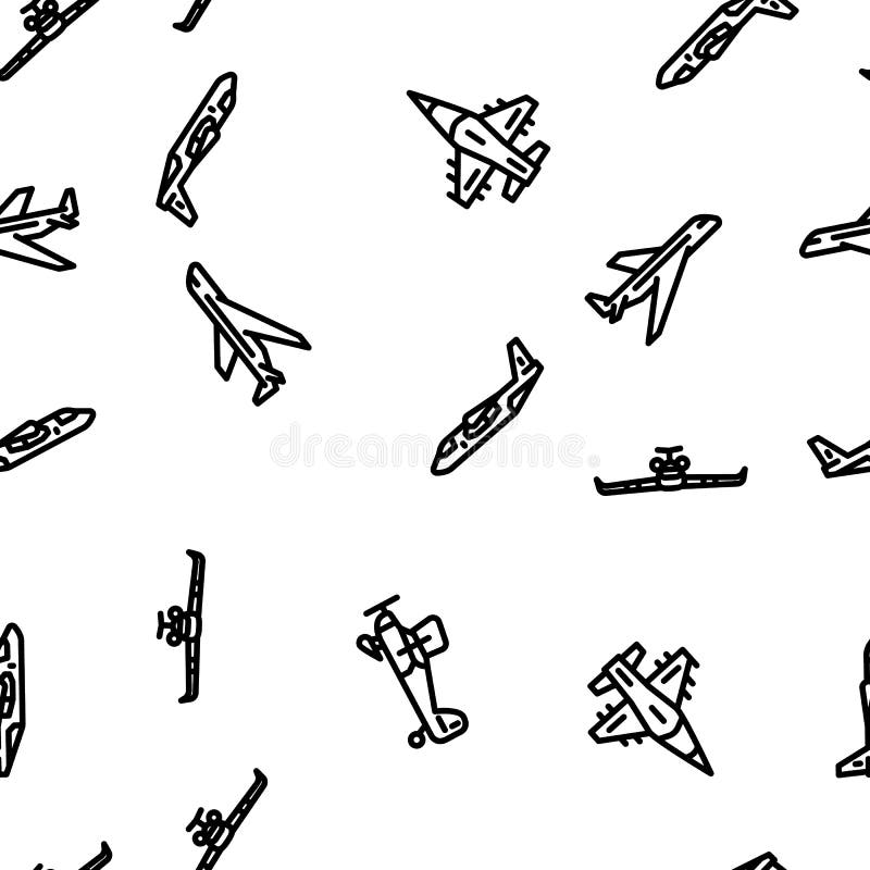Plane Flight Travel Aircraft Vector Seamless Pattern Stock Vector ...