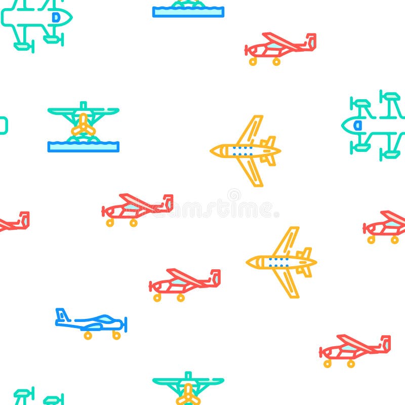 Plane Flight Travel Aircraft Vector Seamless Pattern Stock Vector ...