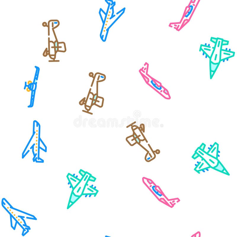 Plane Flight Travel Aircraft Vector Seamless Pattern Stock Illustration ...