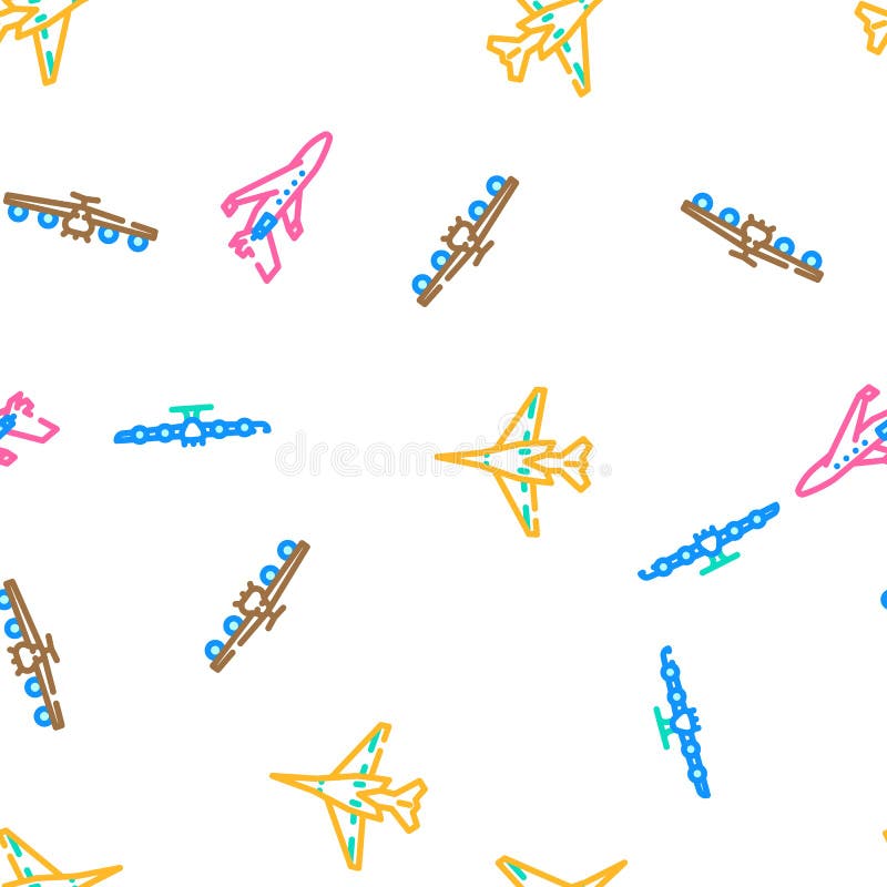 Plane Flight Travel Aircraft Vector Seamless Pattern Stock Vector ...