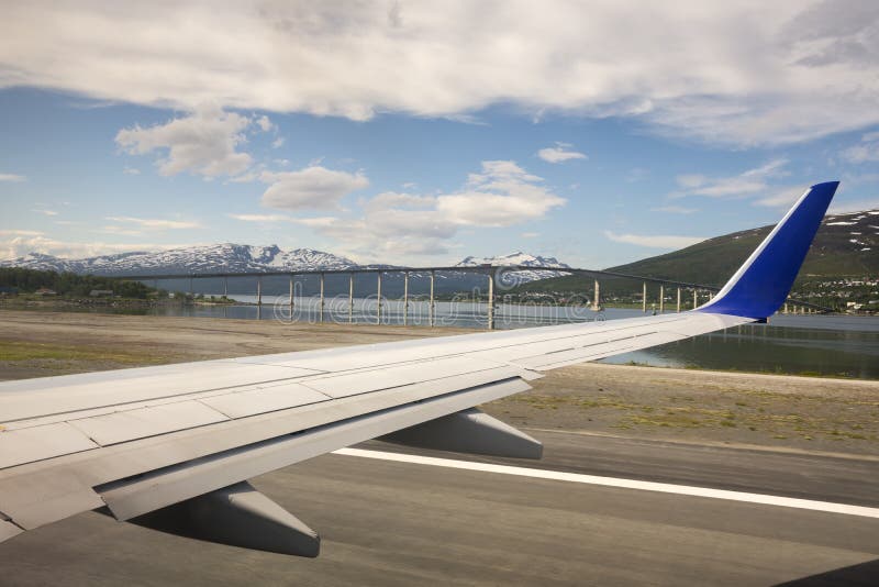 Plane Flight on Tromso To Lofoten Stock Photo - Image of landscape ...