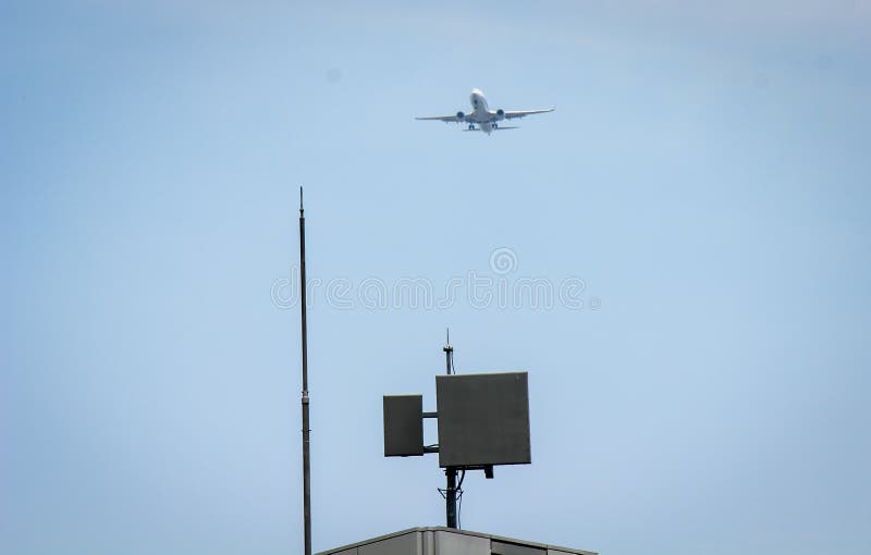 Plane Fly High Under Blue Sky Stock Image - Image of blue, high: 151913711