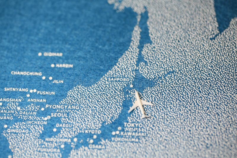 Plane Fly on Map Macro Photography Stock Photo - Image of model, blue ...