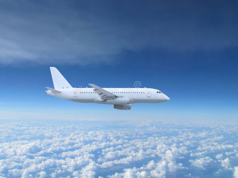 Plane is Flying High Above the Clouds Stock Image - Image of nature ...