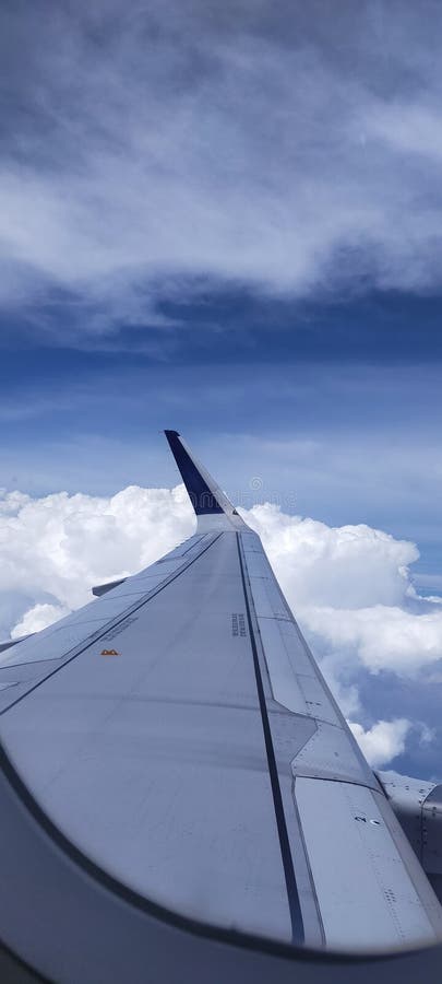 The Plane Flying so Long on the Blue Sky Stock Photo - Image of long ...