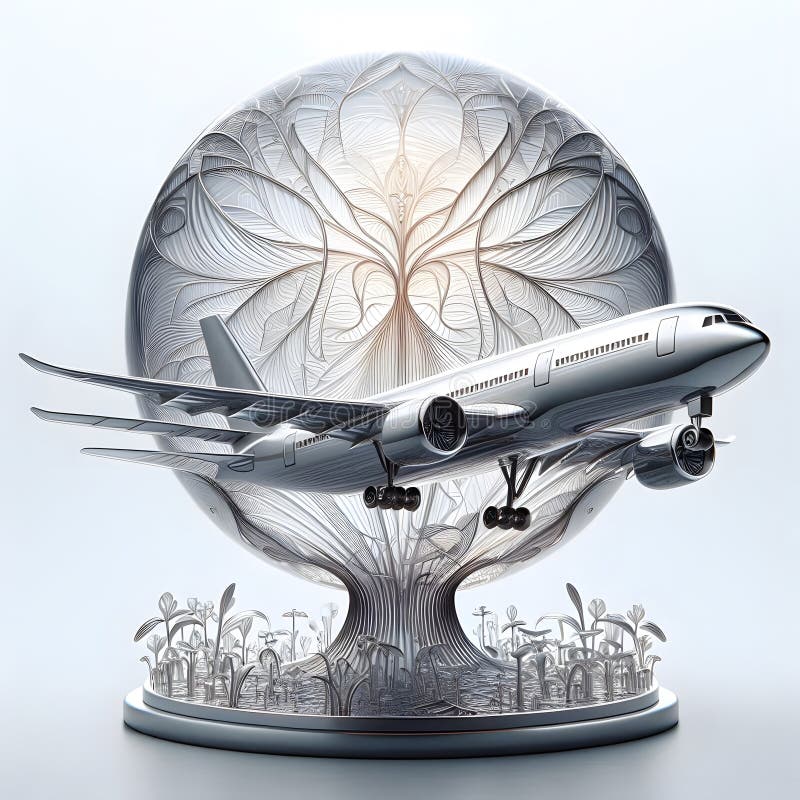 The Plane is Flying Past the Earth, Which is Intricately Detailed. the ...