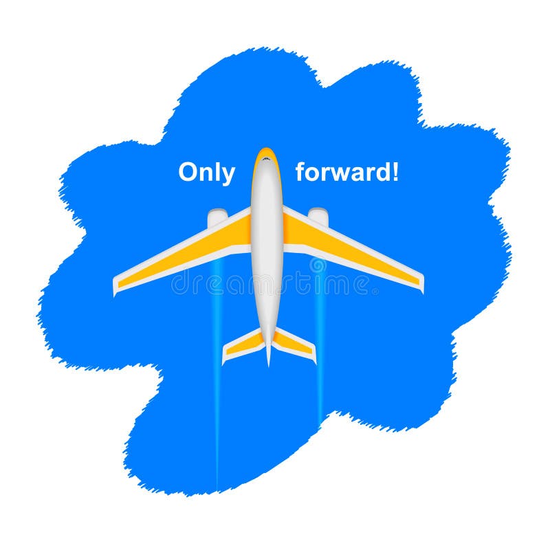 A Plane Flying in the Sky with a Call only Forward. Vector Stock Vector ...