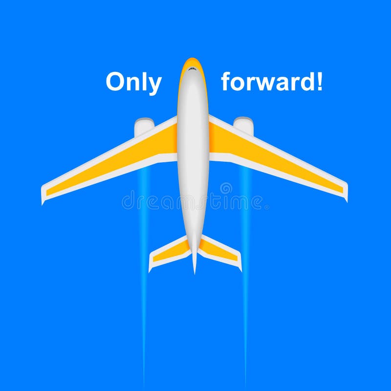 A Plane Flying in the Sky with a Call only Forward. Vector Stock Vector ...