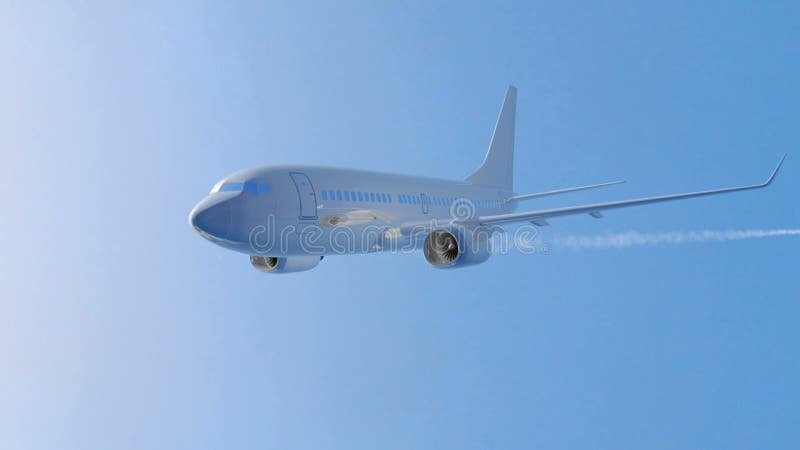 Plane Flying in the Sky. 3D Render Stock Video - Video of airport ...