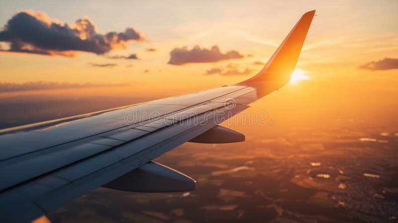 A plane flying in the sky. stock photo. Image of contrast - 387346960